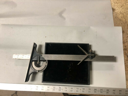 MACHINIST TOOL LATHE MILL 18" Combinationj Ruler Protractor Square Head ...