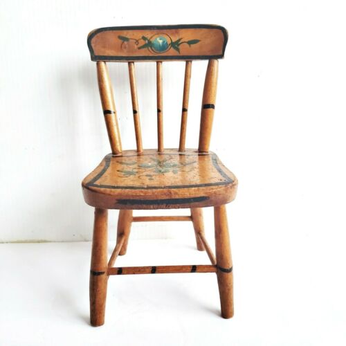 Antique Miniature SALESMAN SAMPLE WOODEN CHAIR Folk Art Primitive 11 ...