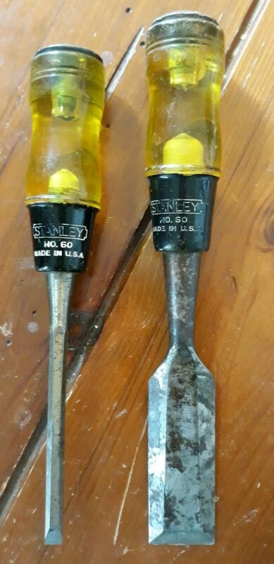 Vintage STANLEY Wood Chisels No.60 1 Inch And 1/4 Inch Nice Edge ...