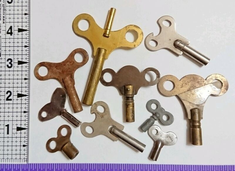 Vintage Antique Lot Of 10 Clock Winding Keys -- Antique Price Guide ...