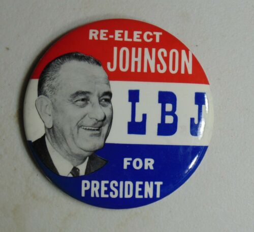 Lyndon Johnson LBJ 1964 campaign pin button political -- Antique Price ...
