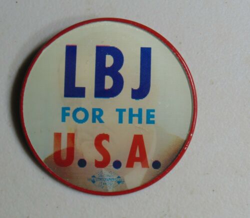 Lyndon Johnson LBJ 1964 flasher campaign pin button political ...