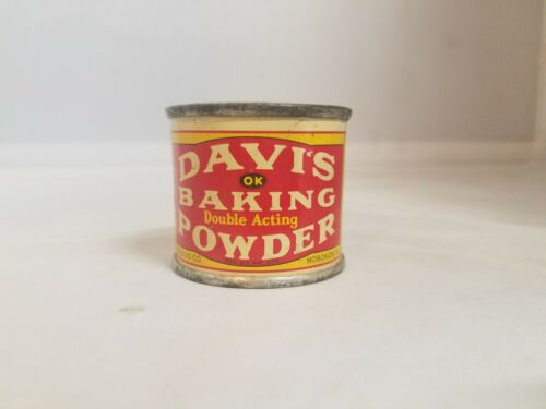 1930s Davis Baking Powder mini tin sample or display -- Antique Price ...