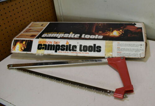 L5140- VINTAGE ORIGINAL HUDSON BAY CAMPSITE TOOLS BOX w/ Original Saw ...