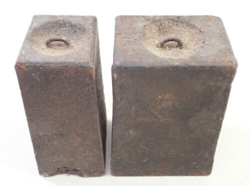 PAIR OF ANTIQUE OG WOODEN WORKS WEIGHT DRIVEN CLOCK WEIGHTS PARTS ...