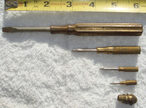 Vintage Brass Nesting Screwdriver Set 4 in 1 Anchor Packing Co.USA ...