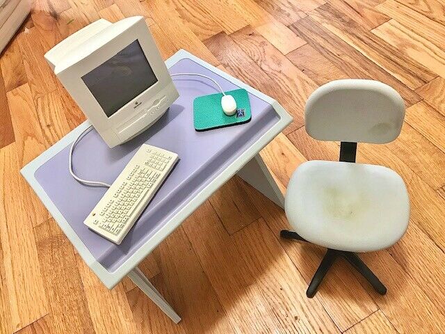American Girl Pleasant Company Computer Desk, computer, grey 1990''s ...