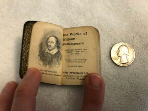 Antique miniature Shakespeare book Biography and Glossary old mini ...
