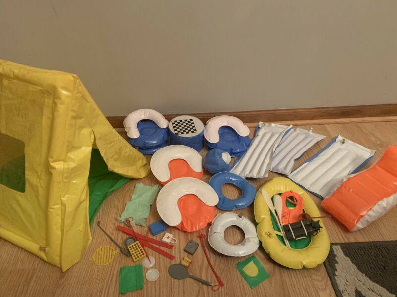 Vintage 1970s Barbie Blow Up, inflatable furniture LOT, Puff n Play ...