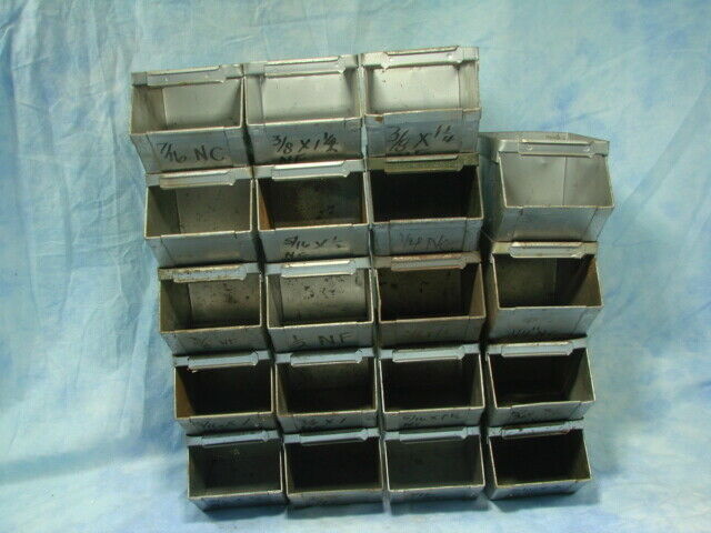 18 VTG Industrial METAL STORAGE Tool Bin Tin Box Stackbin Industrial ...