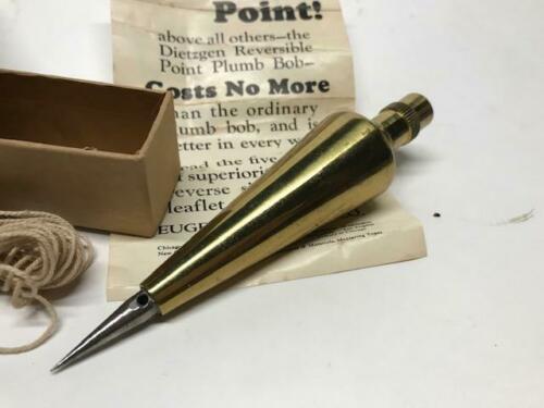 Vintage Brass DIETZGEN 10 oz Plumb Bob Reversible Point Original Box ...