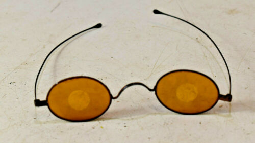L5293 Antique Civil War Amber Sharpshooter Eye Glasses Theatre Costume Antique Price Guide