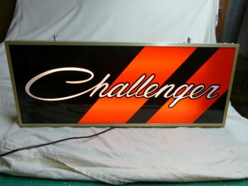 Large Dodge Challenger Lighted dealership sign Mopar Chrysler Hemi Cuda ...