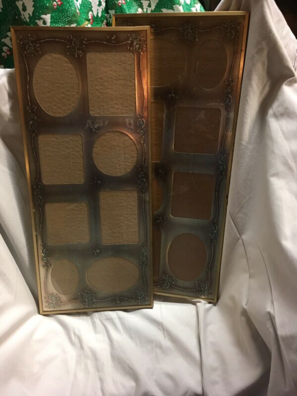 Vintage Antique Photo Collage PICTURE FRAME Ornate Metal Sold As Pair ...