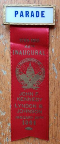 1961 John F Kennedy Inauguration President JFK Inaugural Parade Pinback ...