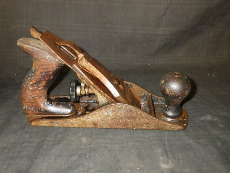 ANTIQUE STANLEY NO 4 BENCH PLANE TOOL COMPLETE WOODWORKING WOOD e ...