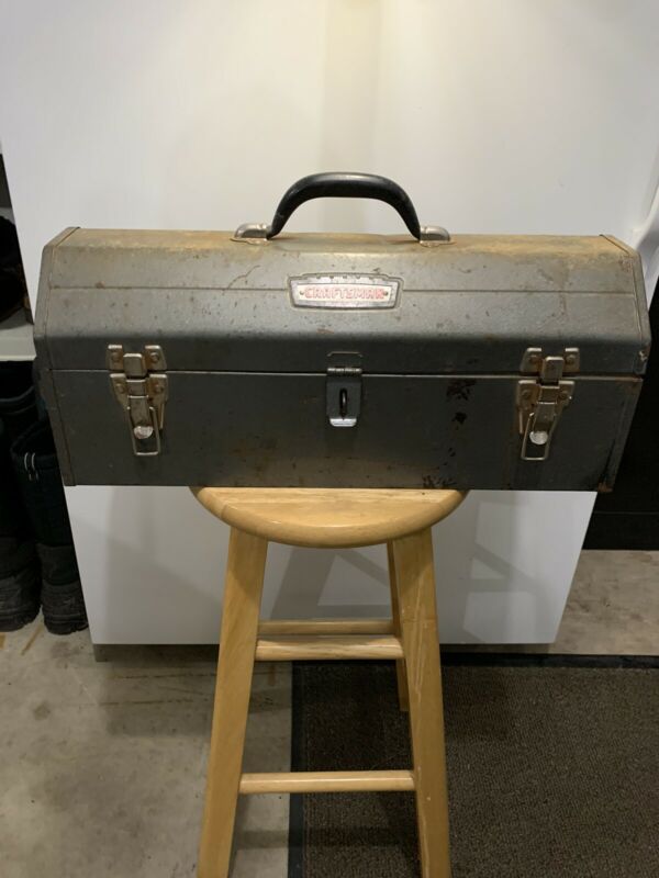 Vintage Craftsman Crown Logo HIP Roof Tombstone Metal Tool Box With ...