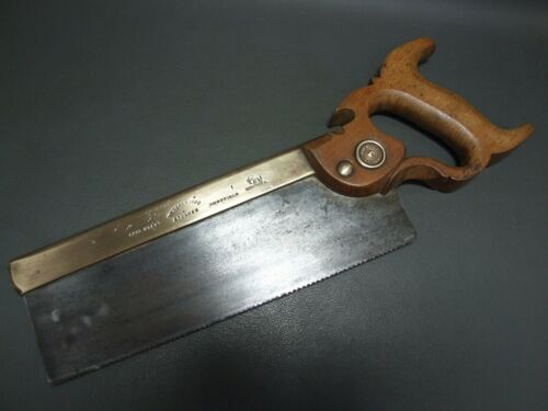 Vintage 10" brass backed tenon saw old tool by W Tyzack Sons & Turner ...