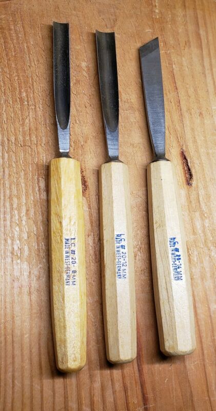 3 Vintage Wood Carving Tools Gouges Chisel Made In West Germany ...