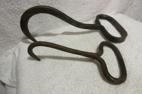 vintage bale hooks lot of 2 hand forged lot U -- Antique Price Guide ...
