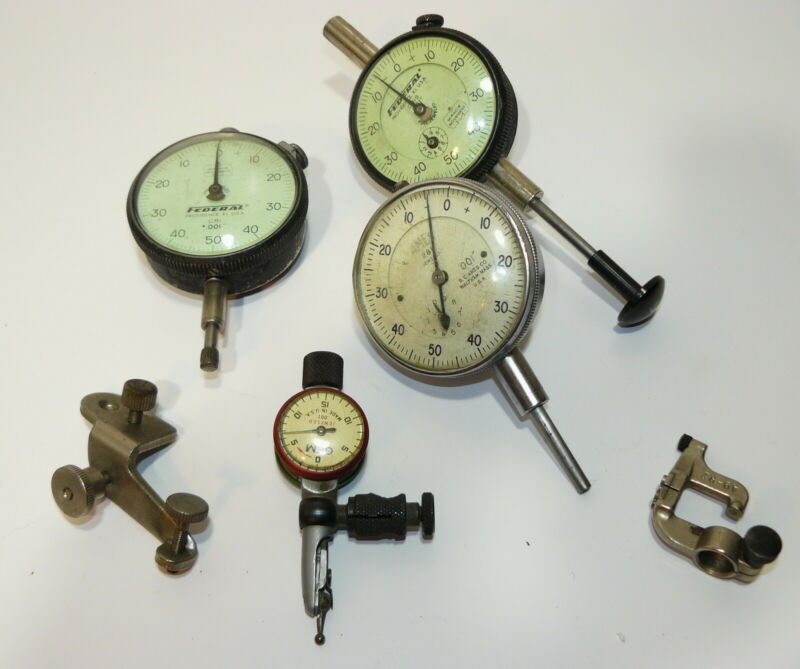 Vintage Machinist Gage Gauge Dial Indicator Lot Federal Ames Gem ...