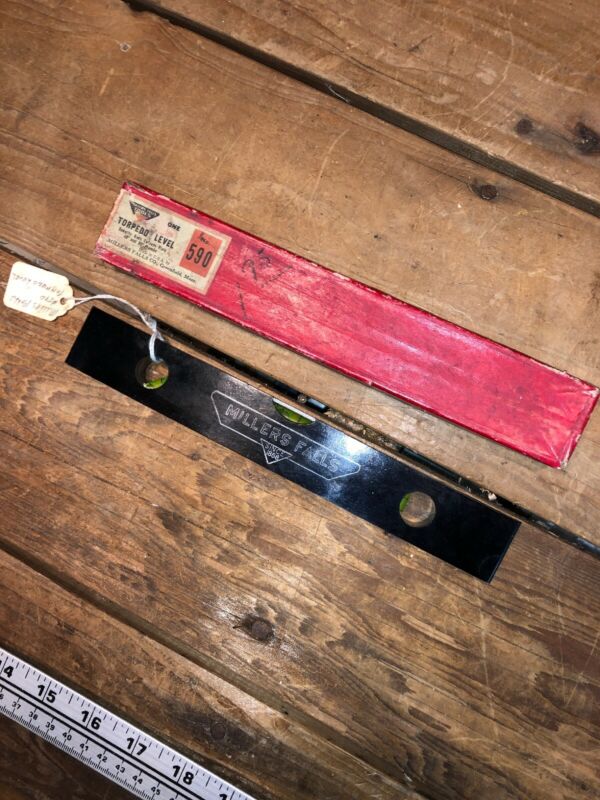 ANTIQUE MILLERS FALLS # 590 BAKELITE TORPEDO LEVEL WITH ORIGINAL BOX ...
