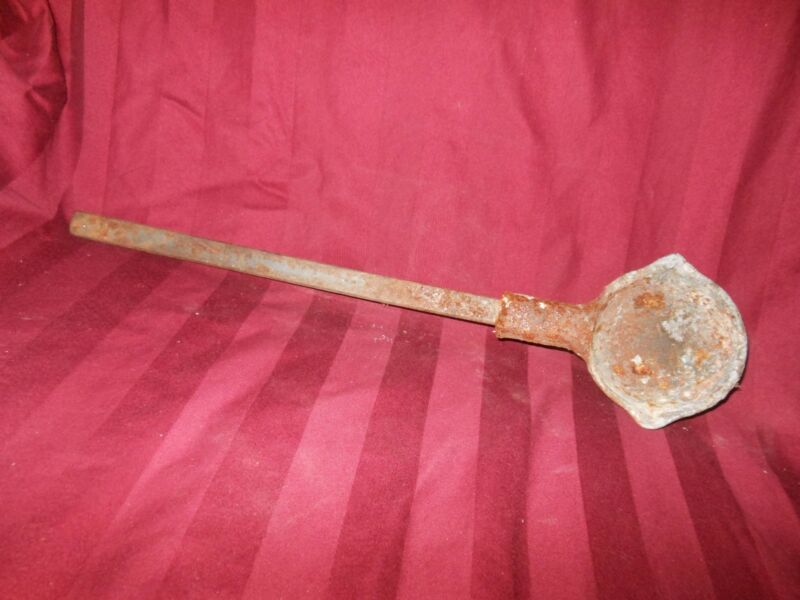 Antique Primitive IRON SMELTING LADLE 13" LONG Lead Melting Tool or ...
