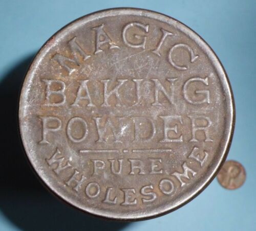 Vintage Antique Magic Baking Powder Pure Wholesome RARE Tin Canister ...