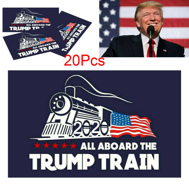 lot 20Pcs Donald Trump Bumper Sticker 2020 All Aboard The Trump Train ...