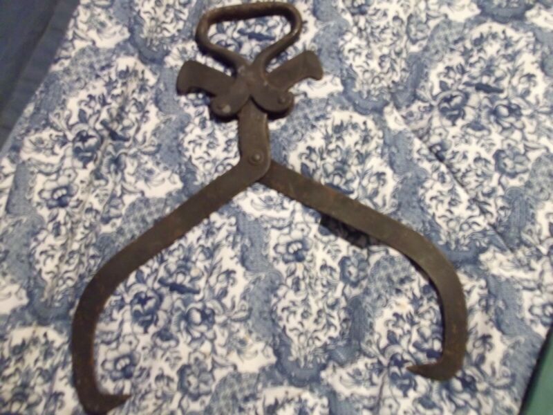 VINTAGE PRIMITIVE ICE TONGS ICE HOOKS BLOCK ICE CARRIER -- Antique ...