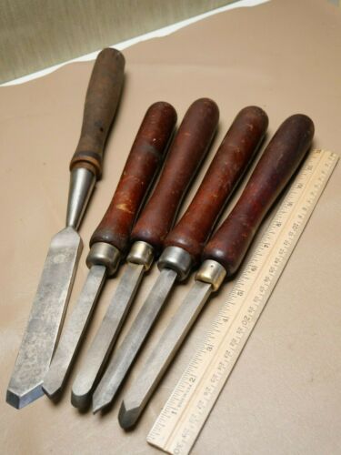 Old Wood Turning Tools vintage lot of 4 Vintage Craftsman and one ...