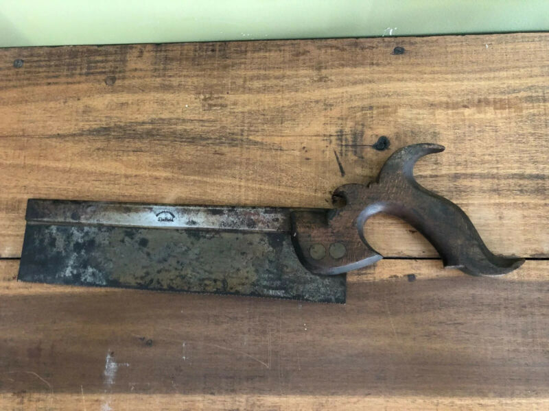 VINTAGE SPEAR & JACKSON SHEFFIELD 14" BACK SAW WITH BRASS SPLIT NUTS ...