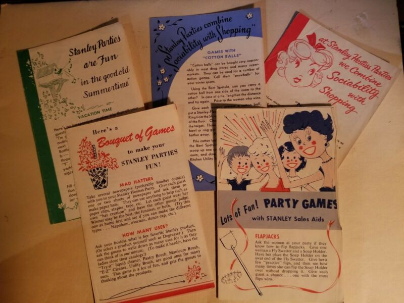 Party Games! Vintage! Stanley Home Parties! 5 Collectible Pamphlet ...