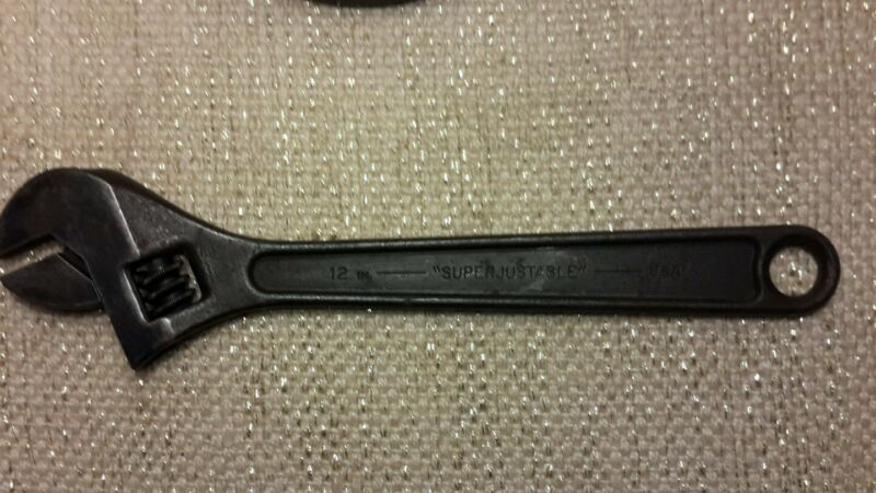 Old Used Tools,Vintage J.H. Williams Superjustable 12" Adj. Wrench,1-5/ ...