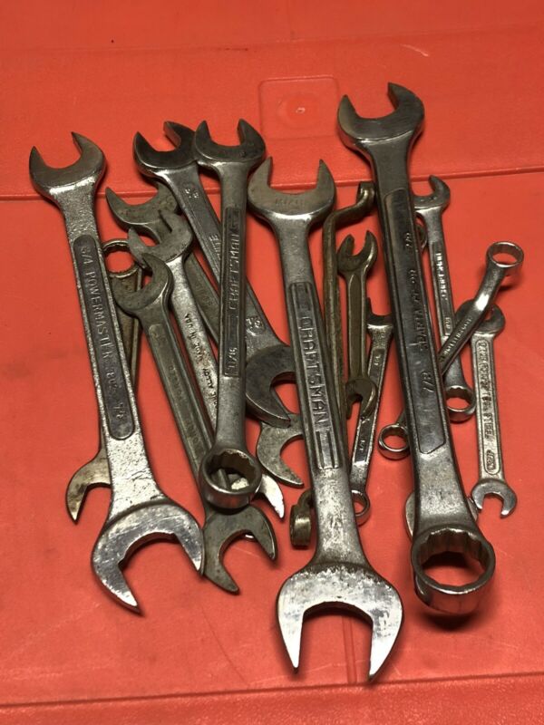 16 Pc. Assorted End Wrench Lot Craftsman Sparta Fuller Allenite Wards ...