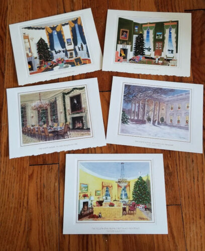 5 Original President Bill Clinton White House Christmas Cards 95, 96 ...