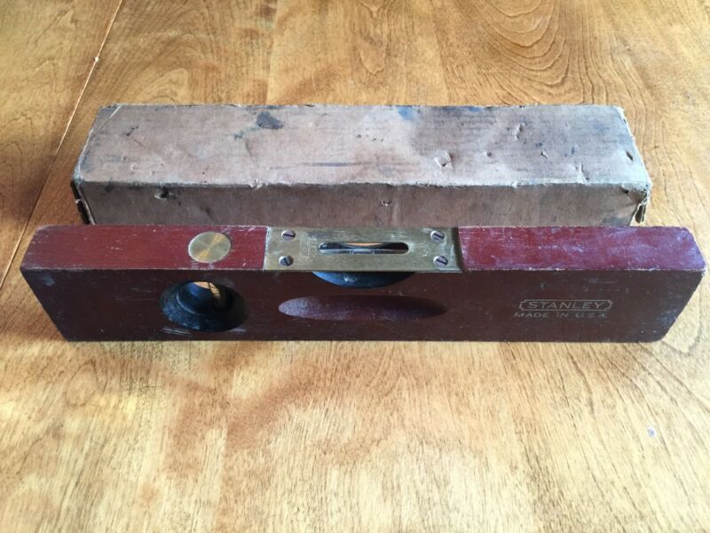 Antique Vintage Stanley No.104 Wood Level Cherry w/ Brass Plates 12 ...