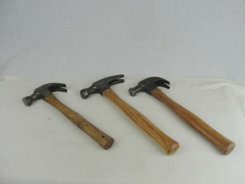 3 VINTAGE CLAW HAMMERS GERMANTOWN TOOL ST LOUIS HDW TRUE TEMP KELLY ...