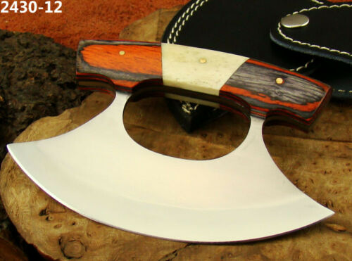 Alistar Beautiful Handmade 440-C Stainless Steel ULU Axe With Sheath ...