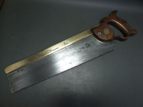 Vintage 14" brass backed tenon saw old tool by W Tyzack Sons & Turner ...