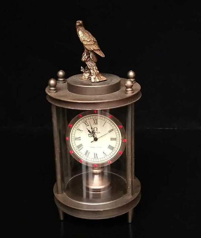 Collectible Handmade Statue eagle Mechanical Clock Exquisite brass ...