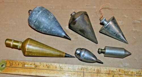 Collection of Antique & Vintage Plumb Bobs Cast Iron Steel Lead Brass ...