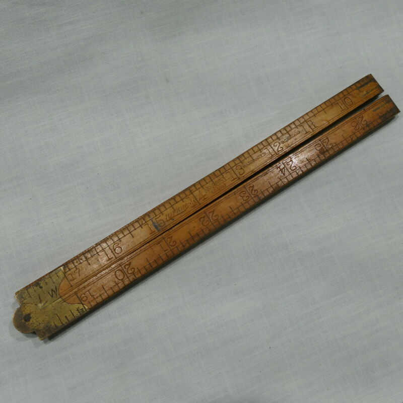 Vintage Lufkin No 3851 36" Folding Wood Rule Carpentry Folding Yard ...