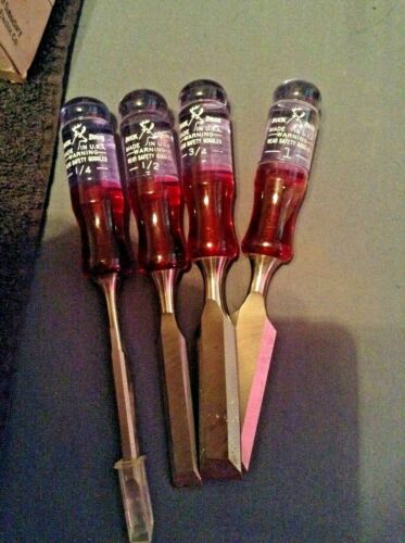 Buck Brothers set of 4 wood chisels NEW 1/4,1/2,3/4,1 USA -- Antique ...