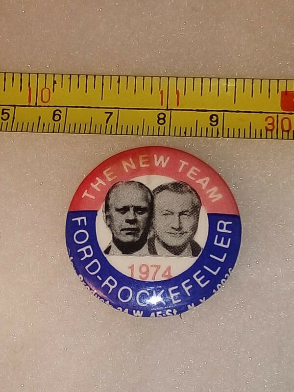 Gerald Ford Rockefeller 1974 campaign pin button political president ...