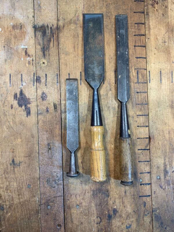3 Antique Vintage Wood Chisel Fulton Th Witherby Warranted -- Antique ...