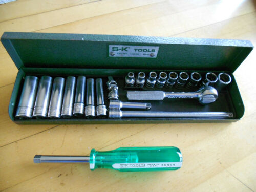 Vintage S-K Tools 1/4 socket set #40970 ratchet Nice! -- Antique Price ... Vintage S-K Tools 1/4 socket set #40970 ratchet Nice! -- Antique Price ...