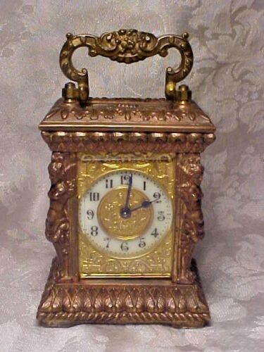 Vintage Old Antique Winged Nude Victorian Porcelain Carriage Clock Bronze Brass Antique Price