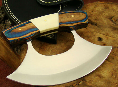 Alistar Beautiful Handmade 440-C Stainless Steel ULU Axe With Sheath ...