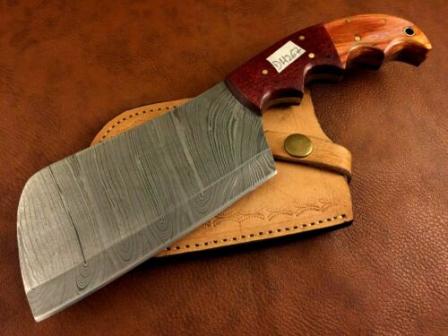 Handmade Damascus Steel Axe Hatchet Functional Camping Hiking Sheath